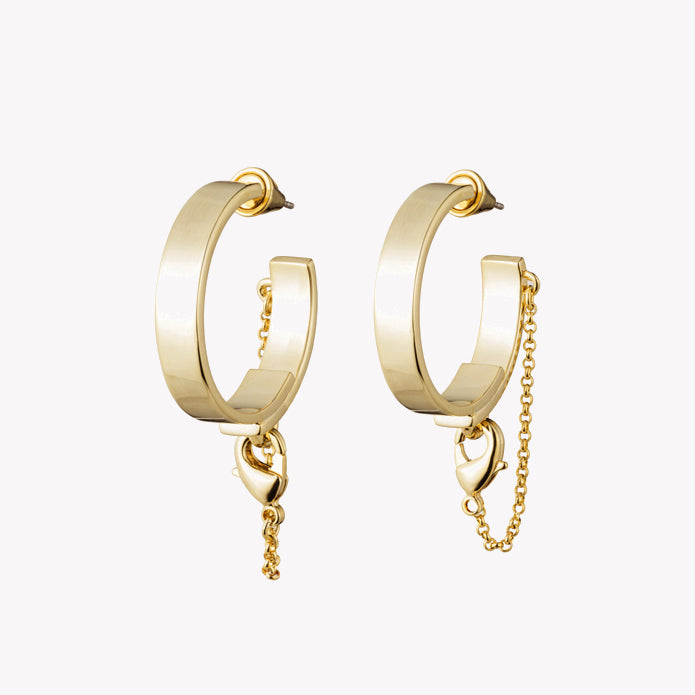 Safety Chain Hoops - Gold – EDDIE BORGO