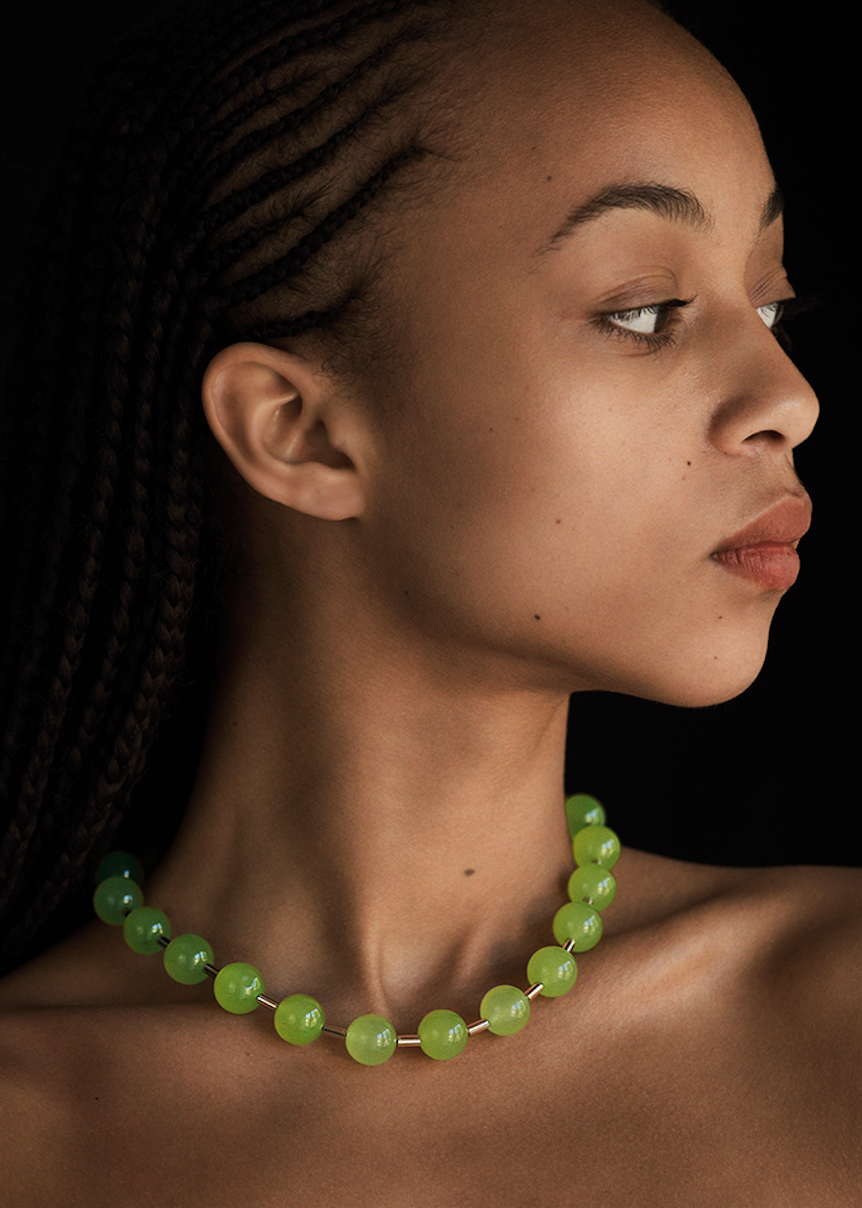 Beaded Ball Chain Necklace - Jade – EDDIE BORGO