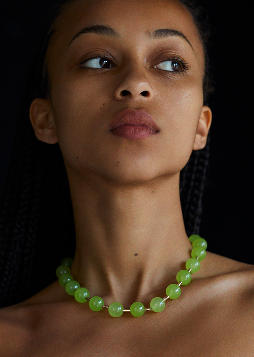 Beaded Ball Chain Necklace - Jade – EDDIE BORGO