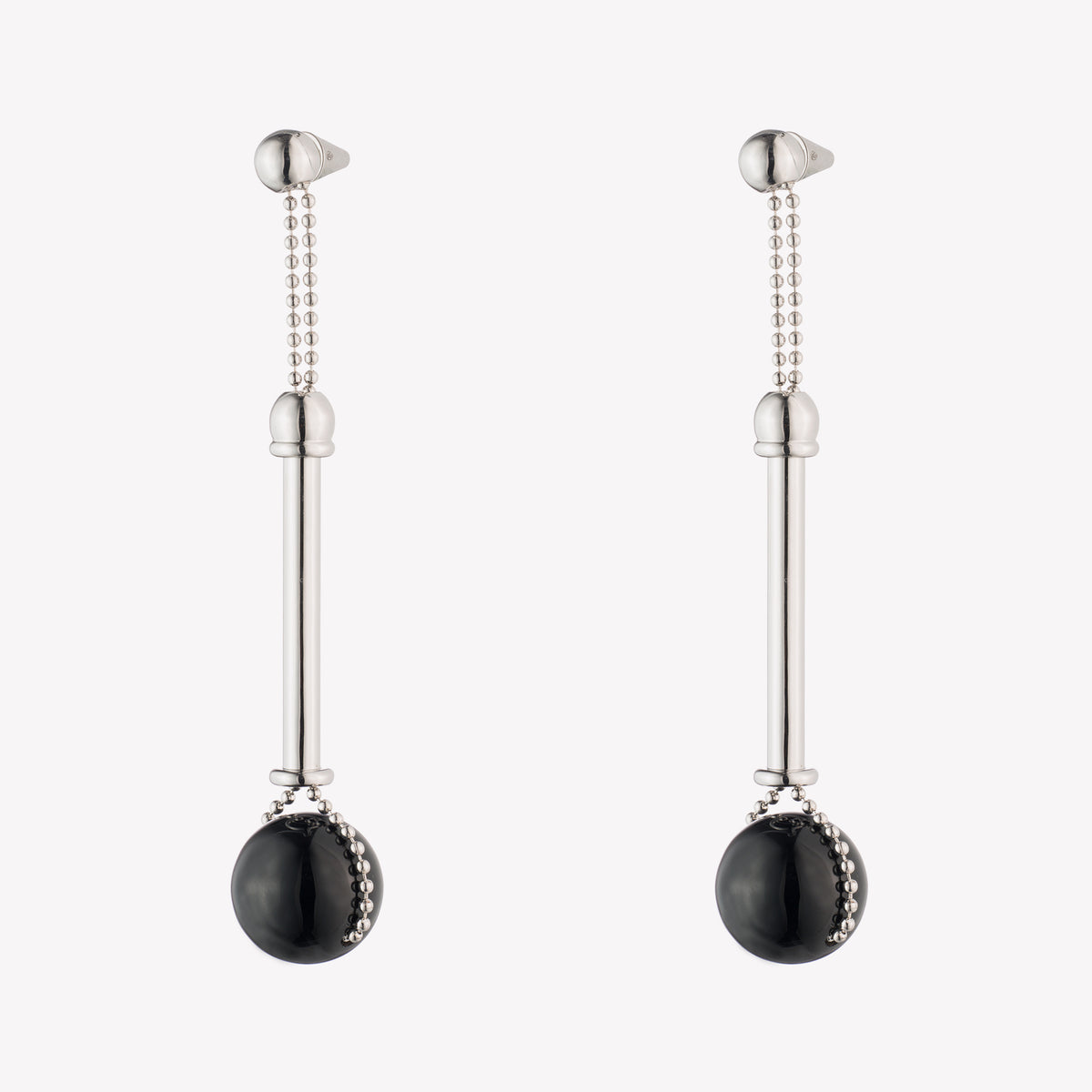 Onyx Colonnade Earrings Silver – EDDIE BORGO